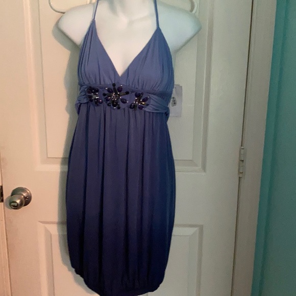 Rampage | Dresses | Rampage Rhinestone Blue Flower Dress Juniors Size ...